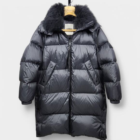 Yves Salomon | Jackets & Coats | Yves Salomon Long Down Jacket Lambswool Collar Womens Us 8 Eu 4 ...